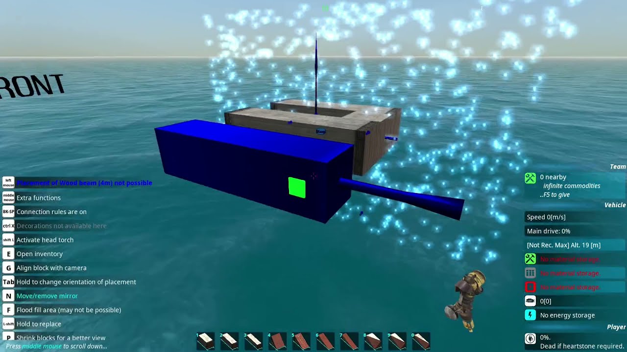 From the Depths Keyboard Based Building| Basic Ship Tutorial Series|#2
