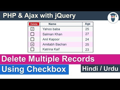 Learn PHP Ajax Delete Multiple Data Using Checkbox Tutorial in Hindi Urdu - Mind Luster