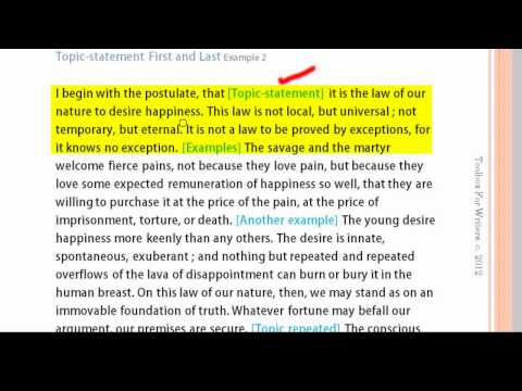2. Paragraphs: When to place the topic sentence first & last