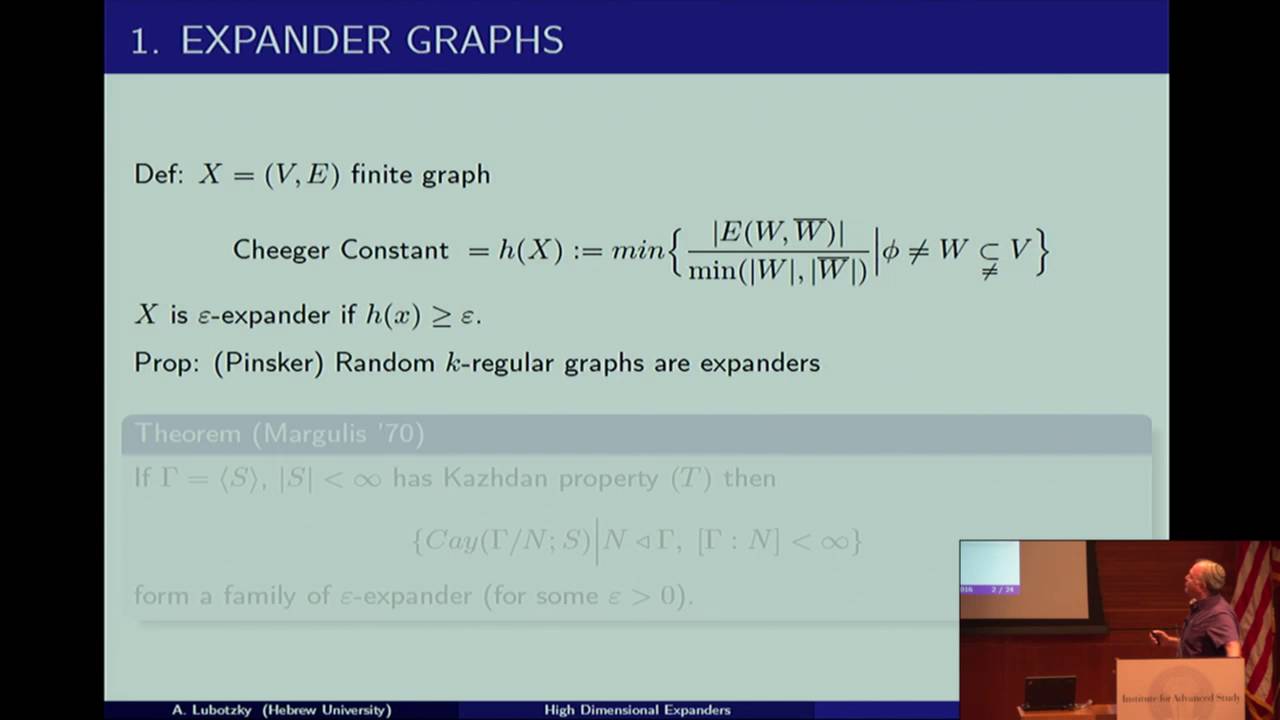 High Dimensional Expanders - Alex Lubotzky