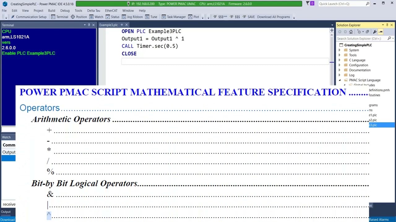 Introduction to Power PMAC Script PLCs
