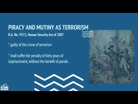 Criminal Law 2 Revised Penal Code Art 122 of RPC, Piracy in general and mutiny by Pamela Madulid