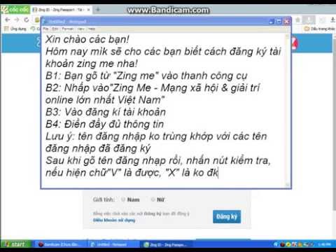 Cách đăng ký một tài khoản Zing me
