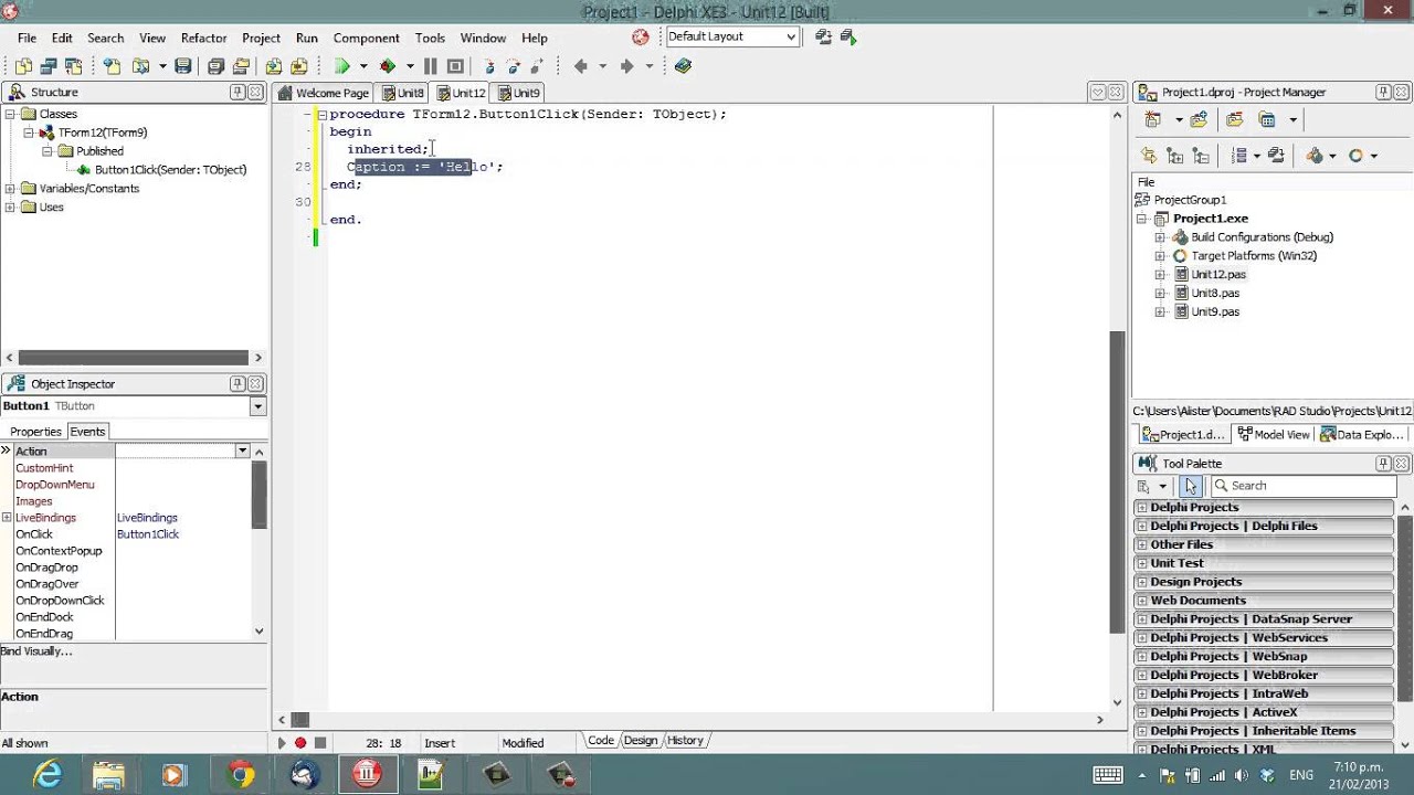 Delphi Programming Tutorial #92 - Renaming Component Events