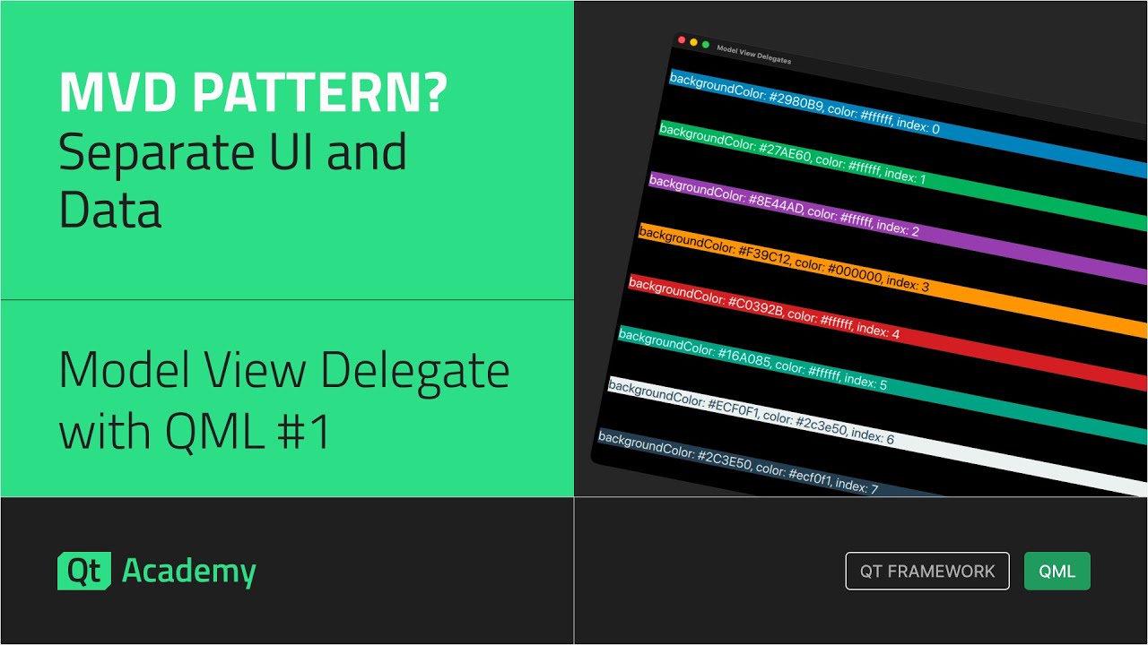 Model View Delegate Explained | MVD with QML #1
