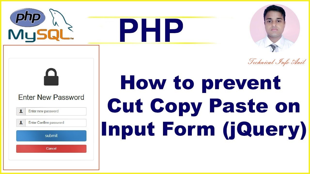 How to Prevent  Cut Copy Paste on Input Form (PHP, jQuery)