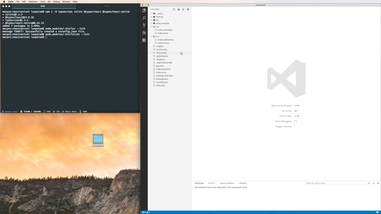 ReactNative and typescript from scratch.