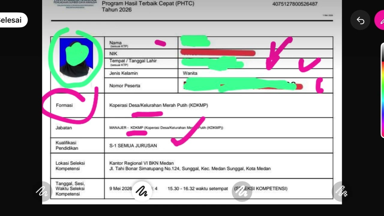 Cetak Kartu Ujian, Cek Lokasi, Jadwal Ujian Seleksi Kompetensi SDM KDKMP & KNMP phtc panselnas go id