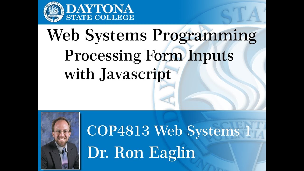 Web Programming - Processing Form Input with JavaScript