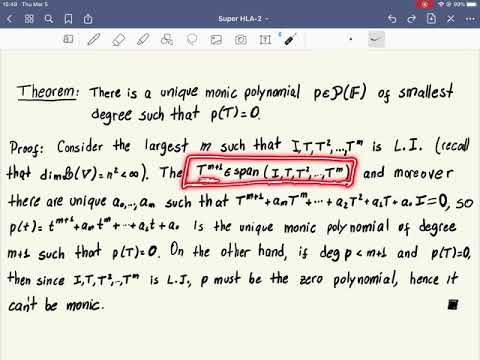 Definition of minimal polynomial