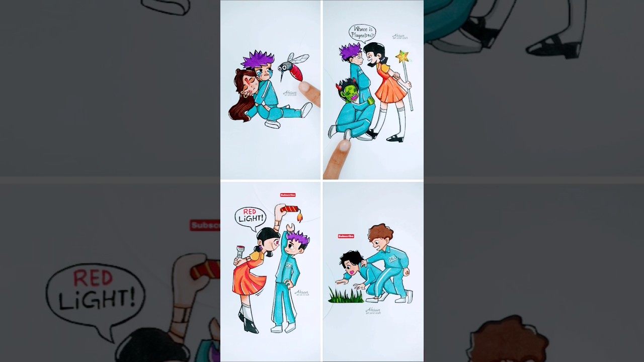 4 in 1 Squid Game S2 Collection! ✨ #shorts #art #squidgame2 #thanos  #trendingshorts