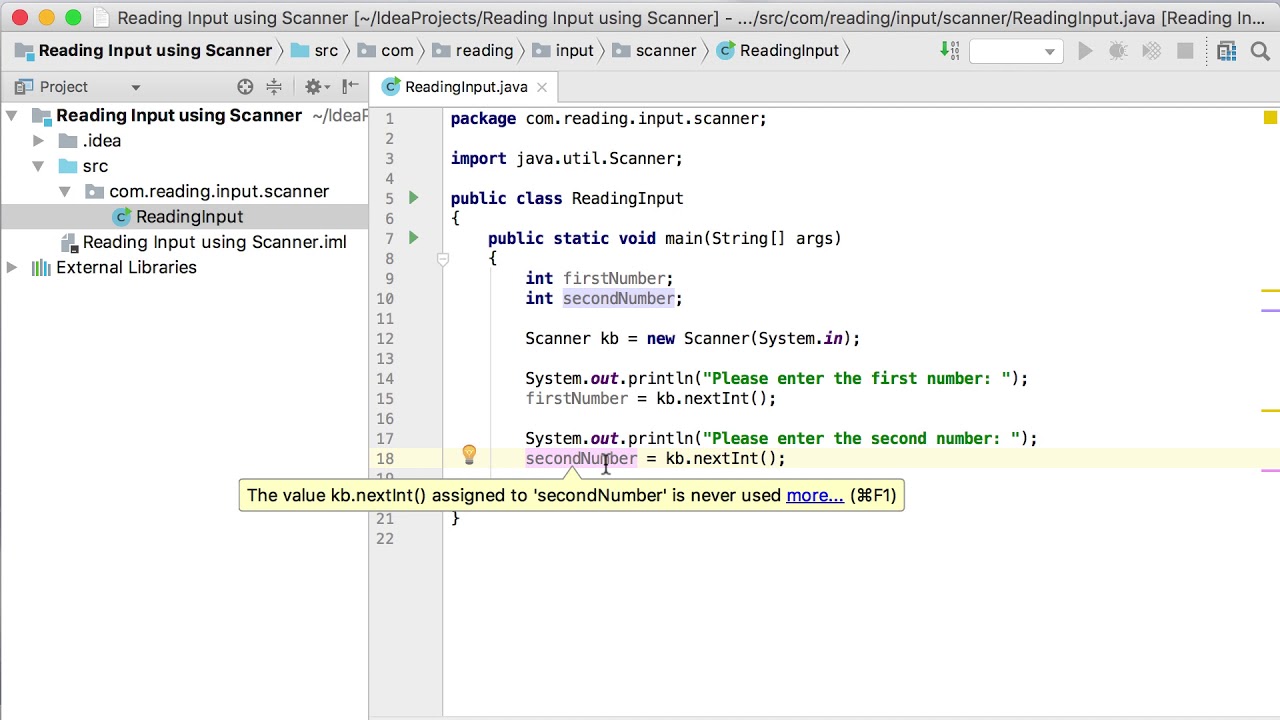 4. Reading input from the user using the Scanner class