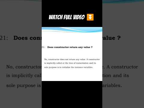 Does constructor return any value | #java #interview #questions