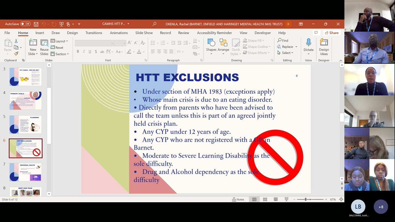 Barnet CAMHS Home Treatment Team information webinar recording