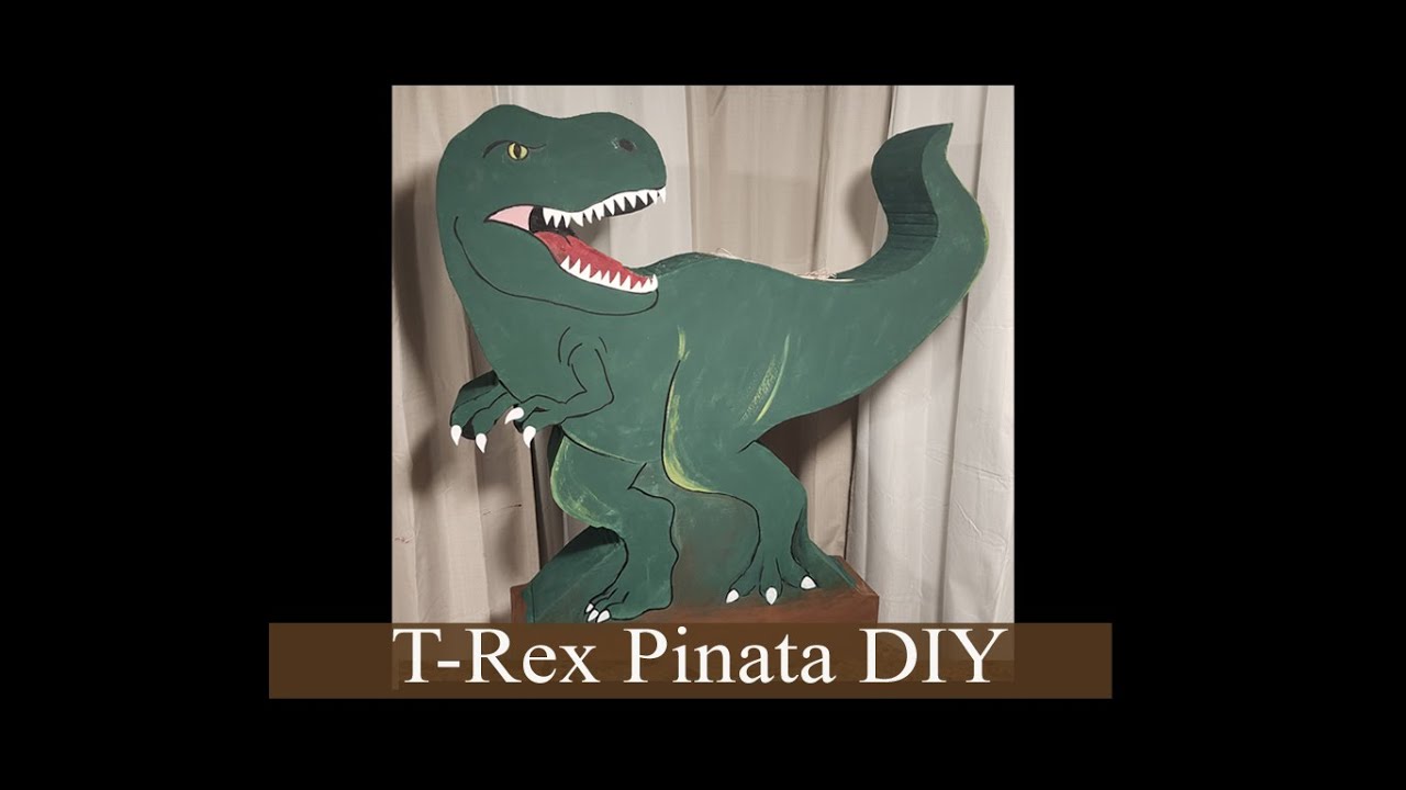 T Rex Pinata Cardboard - Dinosaur Pinata -  How to make a piñata