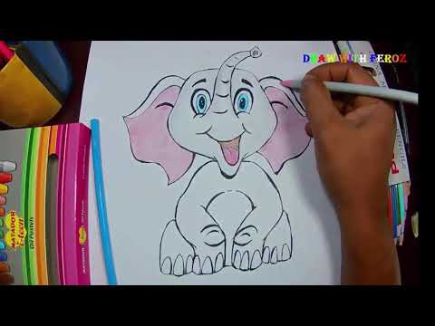 How to draw a Baby Elephant cartoon? #cartoondrawing #drawcartoon #cartoon #elephant