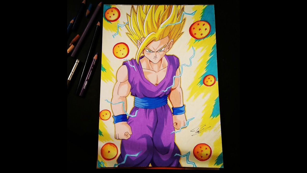 Drawing Gohan SSJ2 [ Dragon Ball Z ] - TolgArt