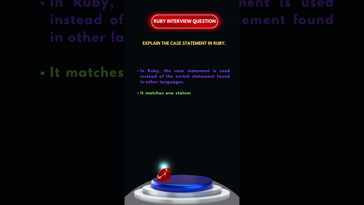 Explain the case statement in Ruby.