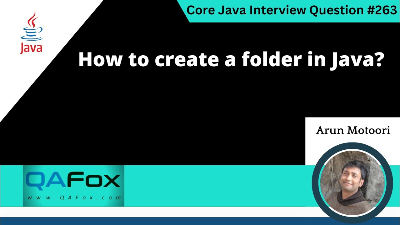 How to create a folder in Java (Core Java Interview Question #263)