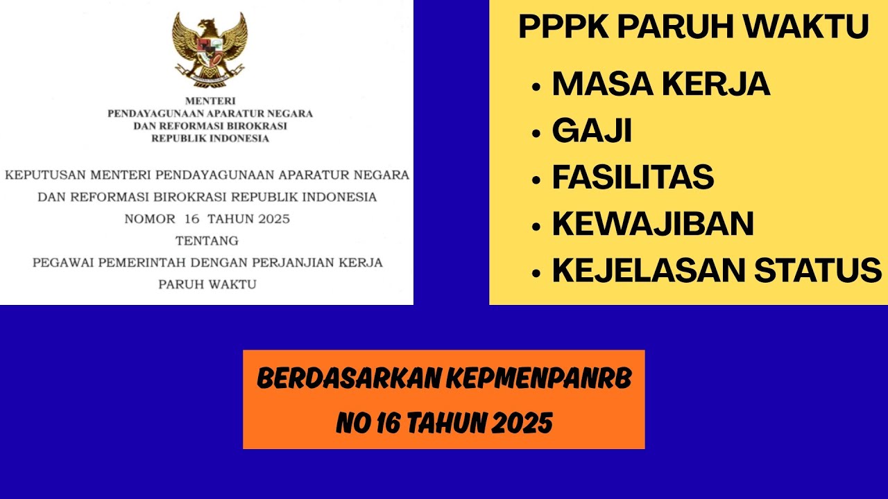 [INFO] PPPK PARUH WAKTU MENURUT KEPMENPAN RB NO 16 TAHUN 2025