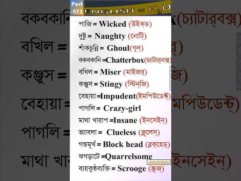 English eq H2O.Part-475 Quarrel related english words meaning in Bengali|#learnenglish #basicenglish