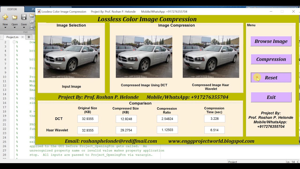 Lossless Color Image Compression Using Matlab Project Source Code