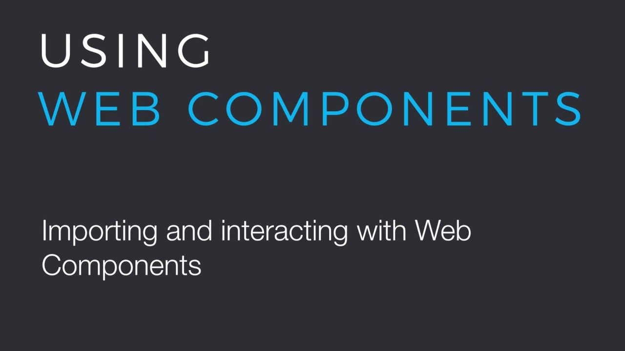 How to use Web Components in a JavaScript project