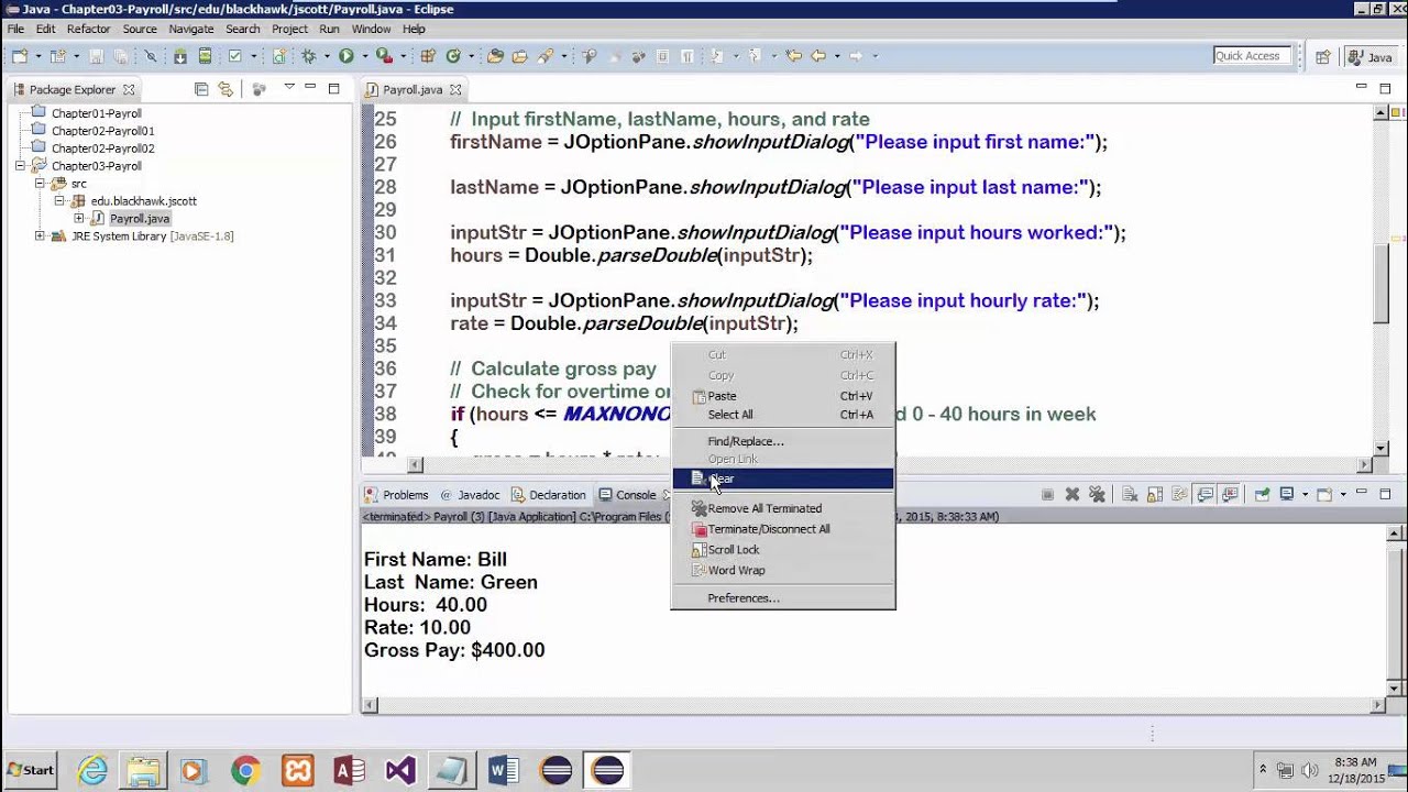 152-143 Java Chapter03 - Payroll Program