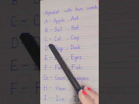 Alphabet with two words /A to z with two words /ABCD/two words with spelling /Two word of Alphabet
