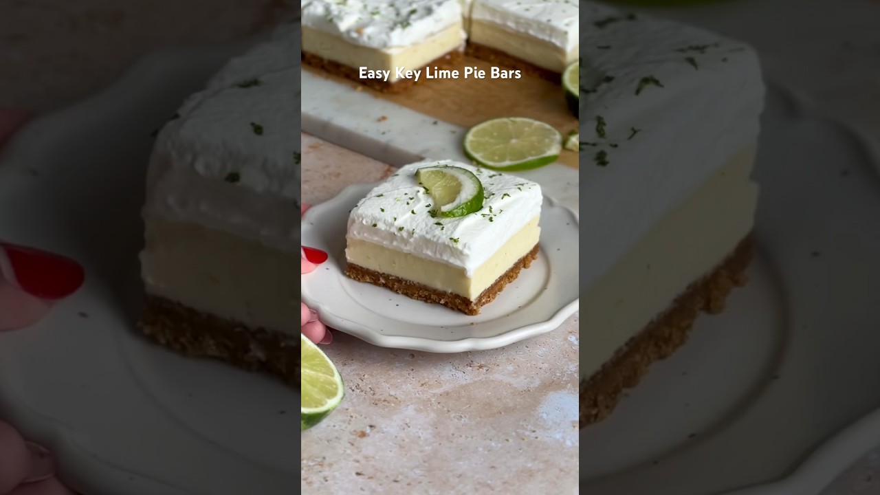 These key lime pie bars are literally to die for. Silky creamy and bursting with flavor! #recipe