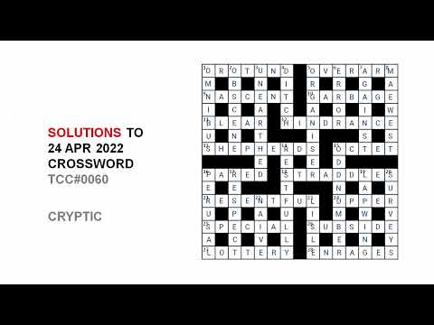 TOI Crossword Solution TCC#0060 | toi crossword answers today | CRYPTIC | 24 Apr 2022 | 3 Lakh Worth