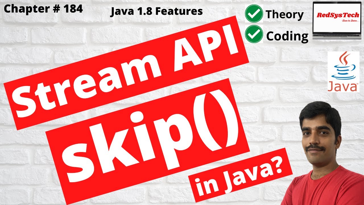 # 184 Skip method in Stream api | skip() | java | skip java 8 | Java Streams | java 8 | RedSysTech