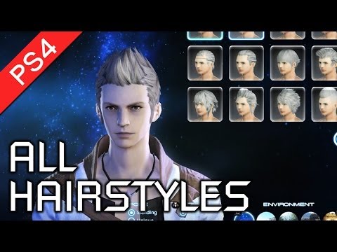 Final Fantasy XIV: A Realm Reborn (PS4) - All Male Hairstyles in Character Creation [HD 1080p]
