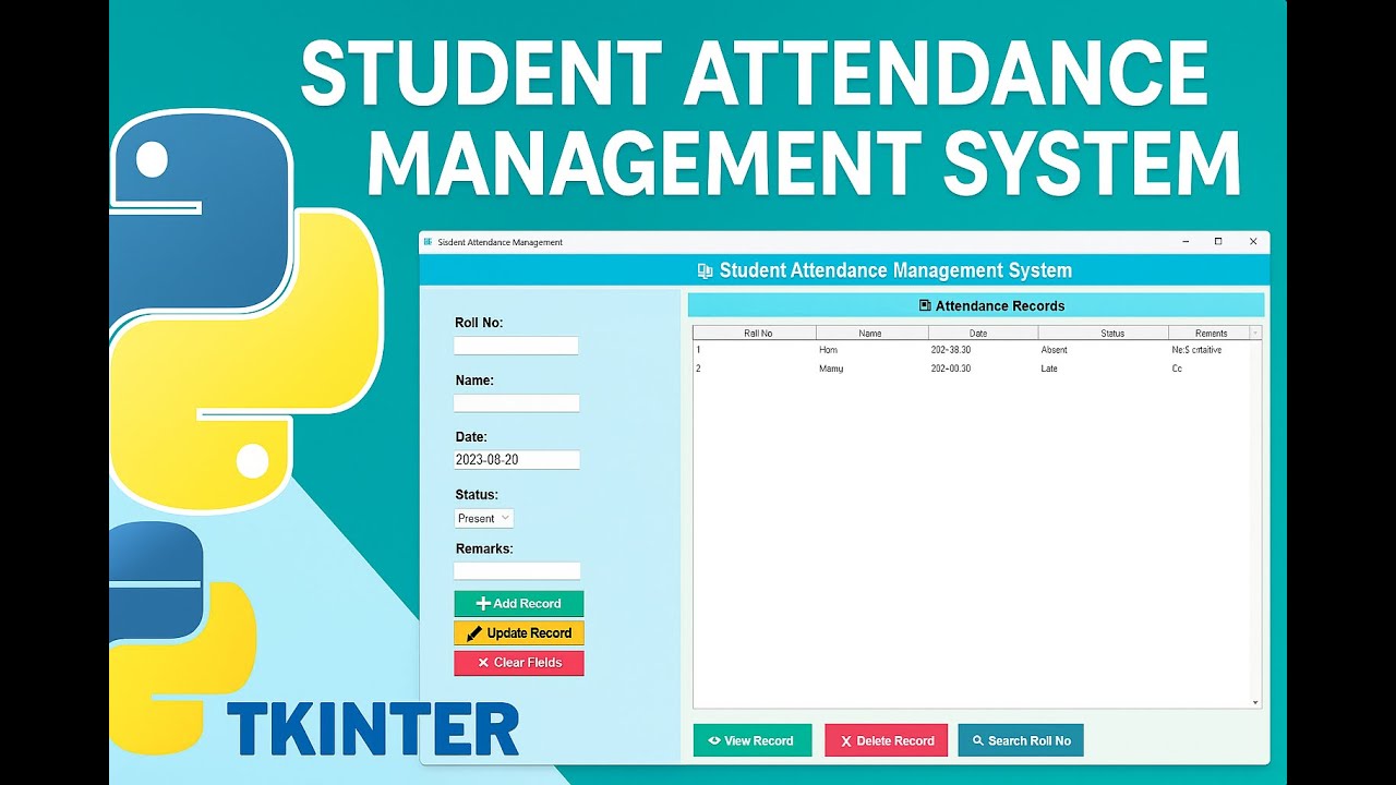 Python Tkinter Attendance Management System | SQLite Database Project with Full Tutorial