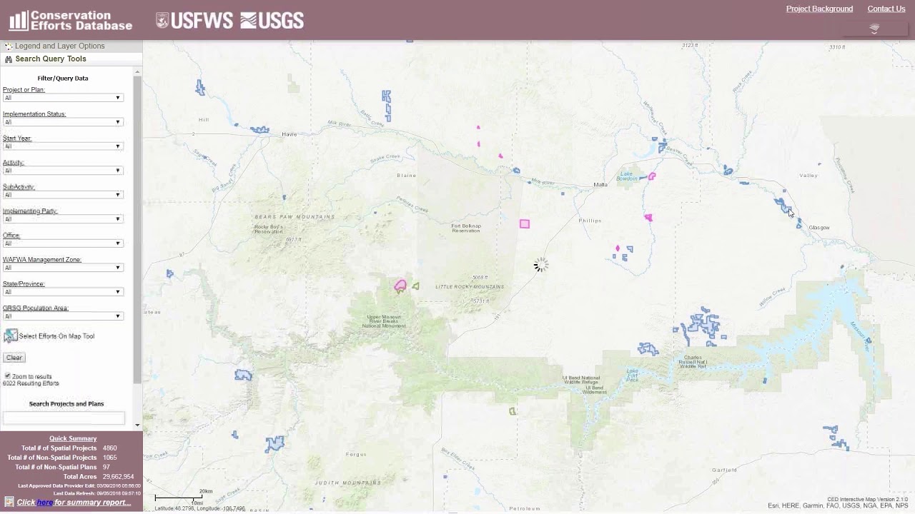 Conservation Efforts Database Tutorial: Interactive Map and Reporting