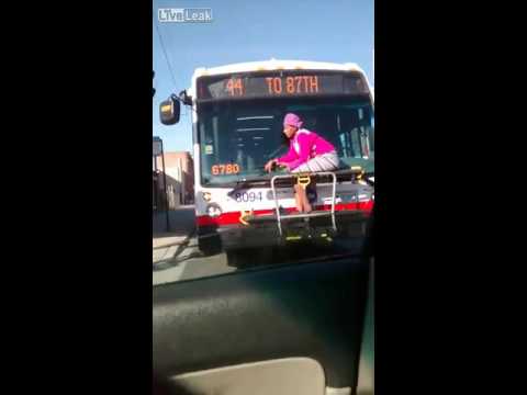 Woman Insists She's a Bike, Sits on CTA Bus Rack (VIDEO)