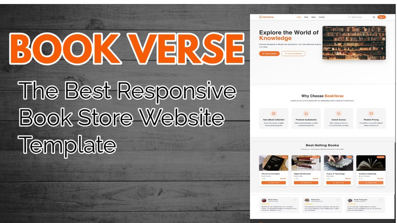 BOOK VERSE - Response bookstore Website Template- (REACT & TAILWINDCSS)