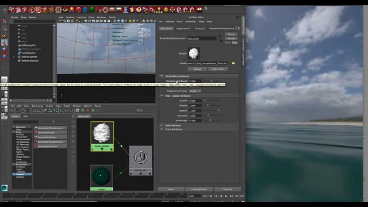 RenderMan Shader: Ocean (Trial Version Demo Video)