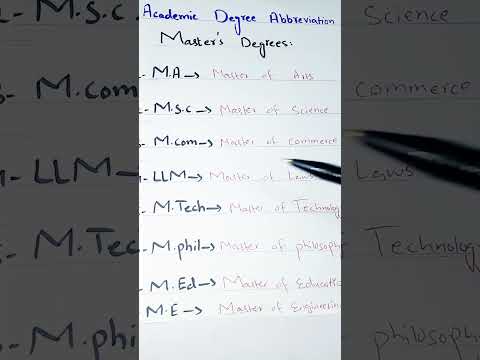 Academic Degree Abbreviation master's degrees . #abbreviations #learningenglish #degree #english