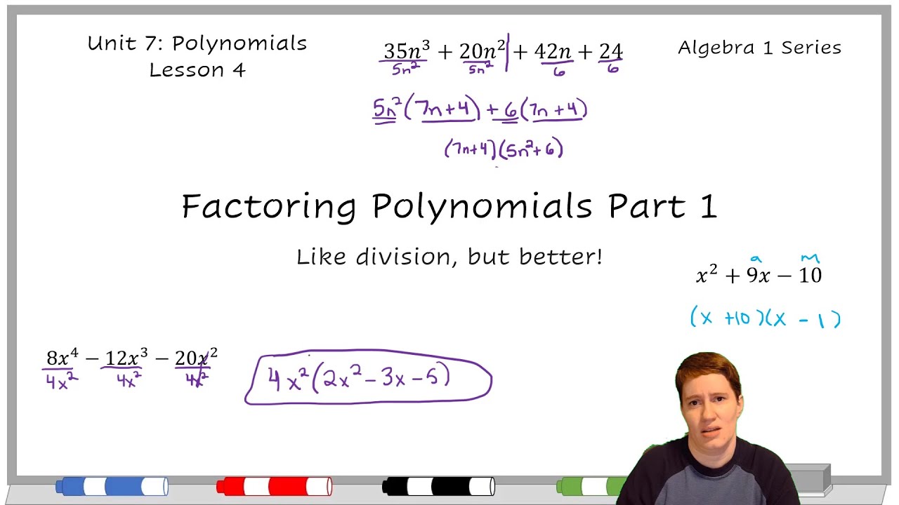 KStevMath - Algebra 1 - Factoring Polynomials, Part 1 - 7.4