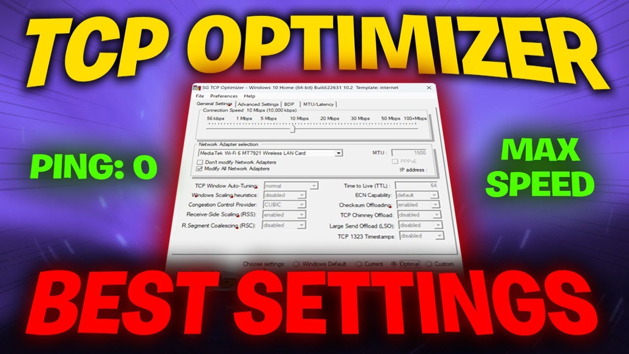 TCP Optimizer - Best settings for Gaming to Increase speed and reduce ping, delay!