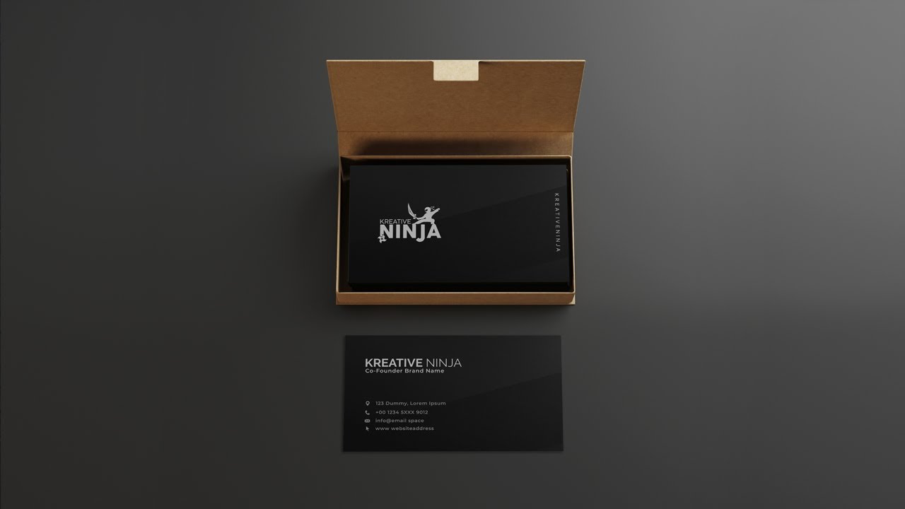 Black Minimal Business Card Mockup | Free PSD Mockup | 2020