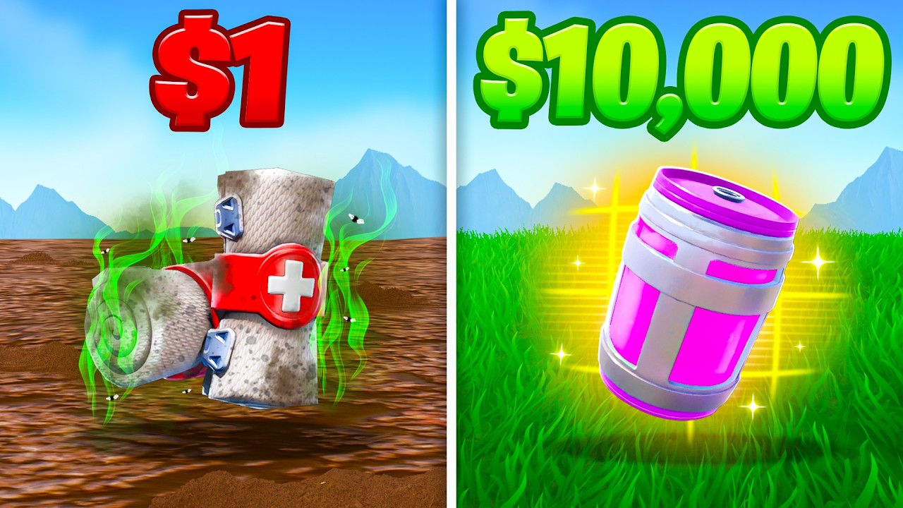$1 vs $10,000 Fortnite Consumable YouTuber Tournament!