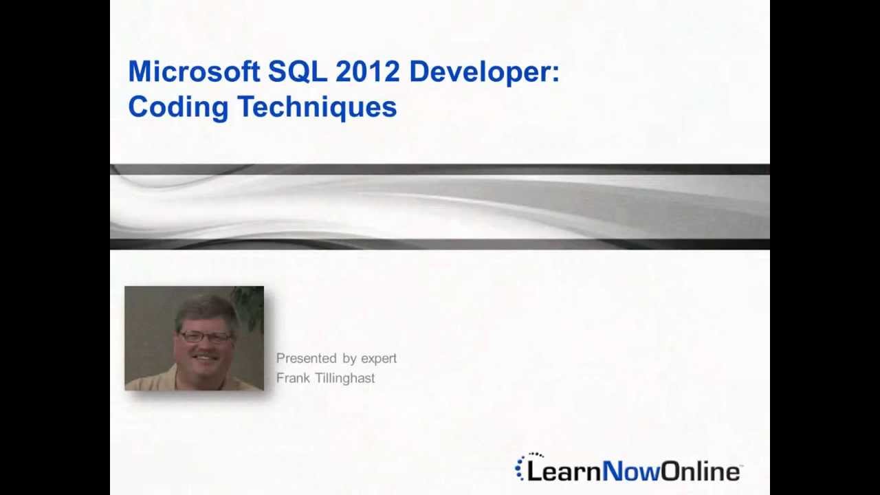 Trailer for SQL 2012 Developer tutorial: 