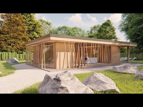 Garden saunas, sauna houses with jacuzzi, unique wooden blinds