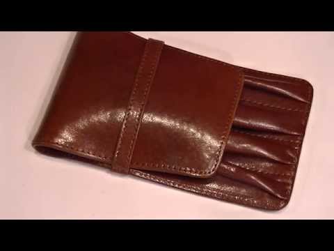 Aston Leather Four Pen Carrying Case