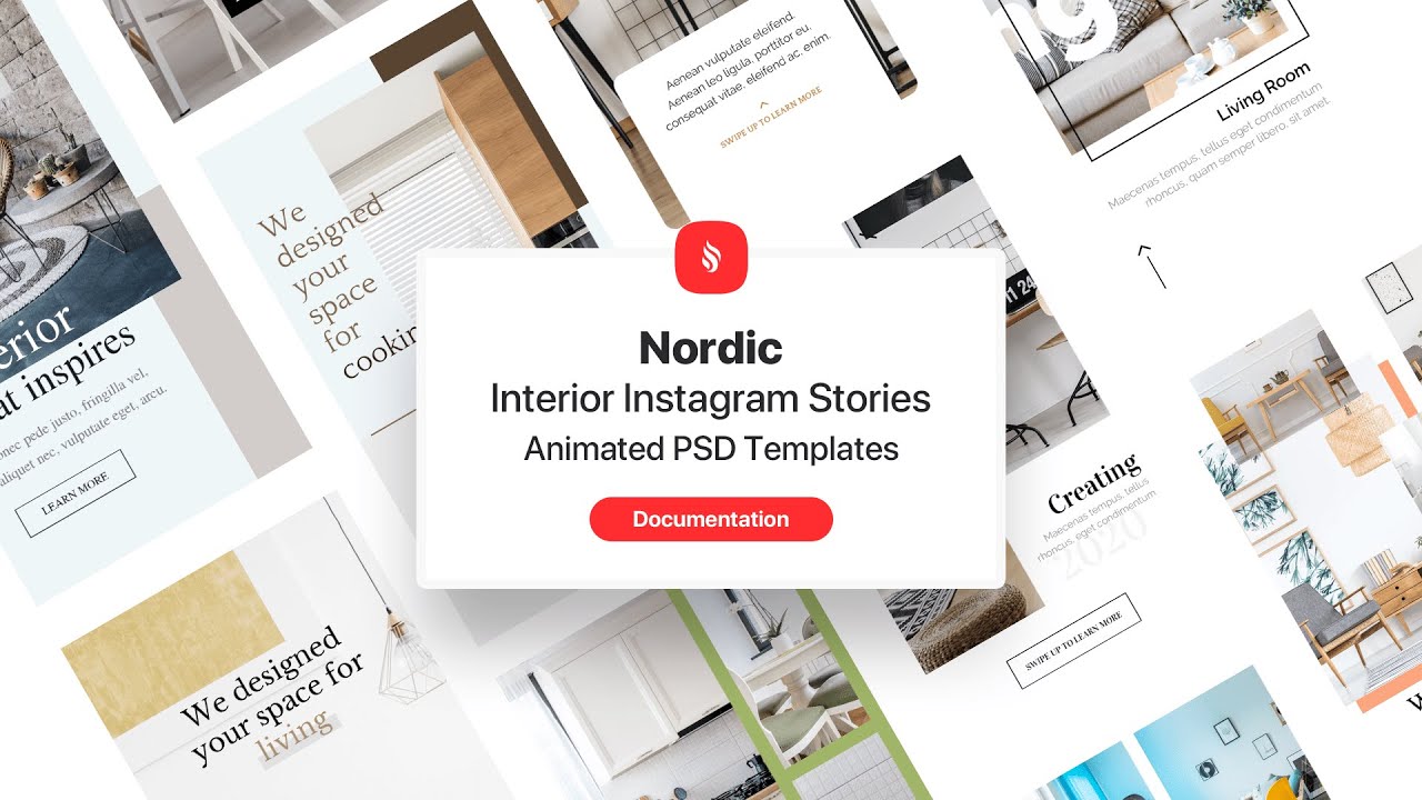 How to create an animated Instagram story based on Nordic interior PSD template