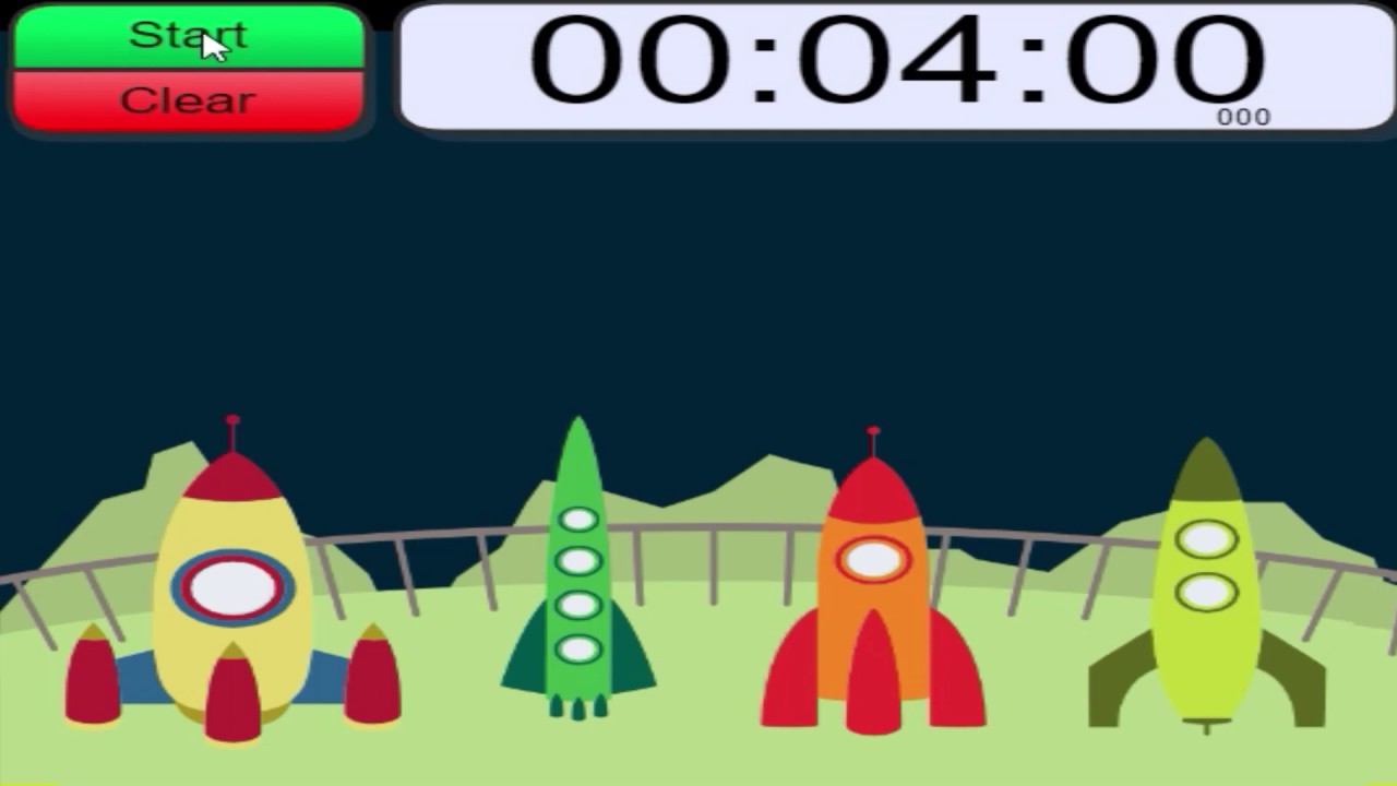 Timer 4 Minutes | Rocket Launch | 4 Minute Countdown | 4 Minute Timer