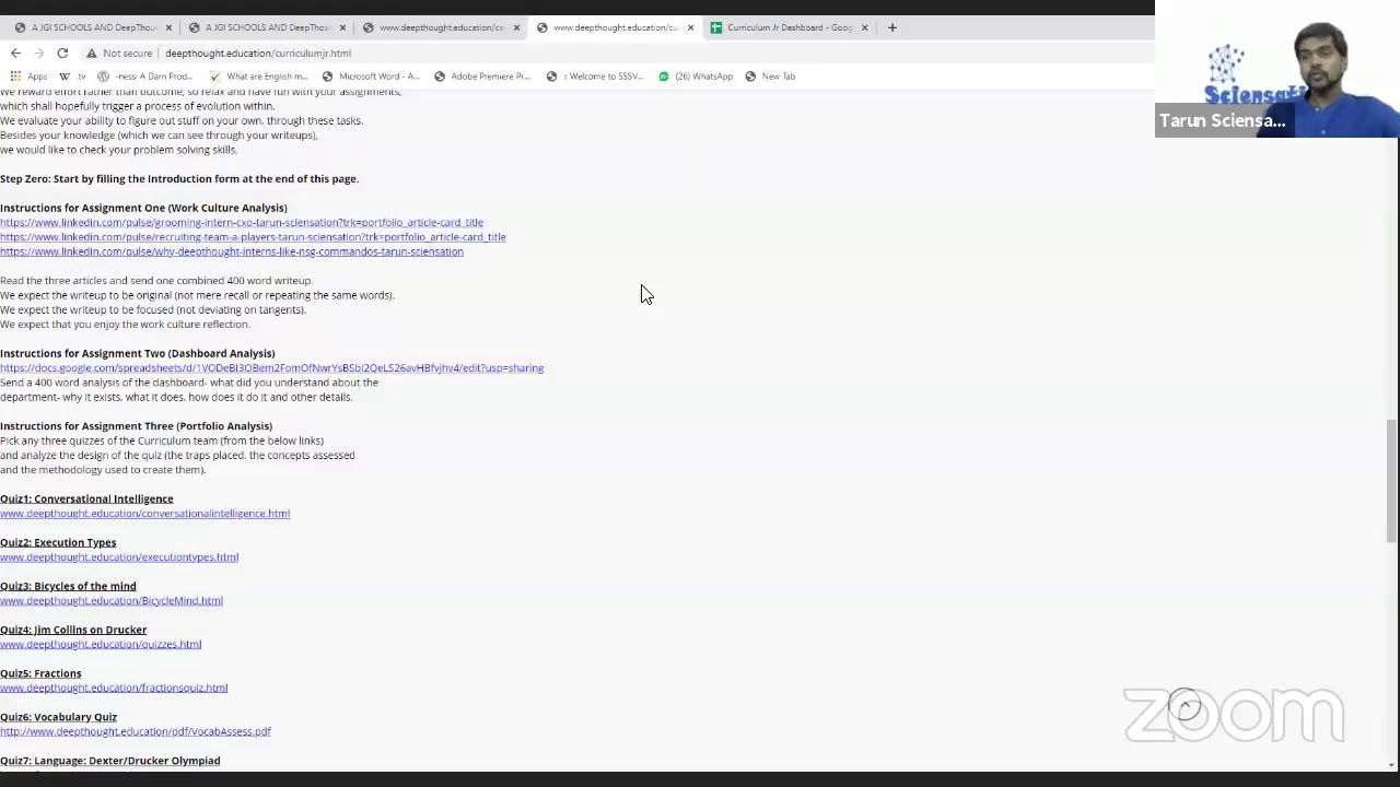 DeepThought Assignments