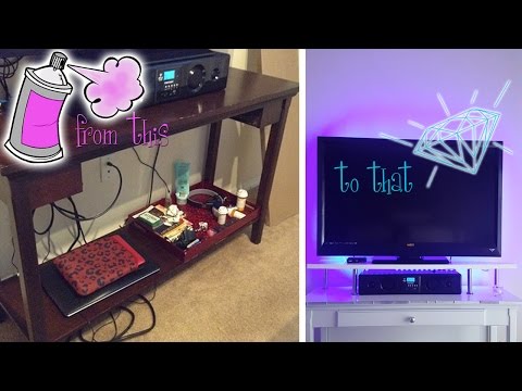 DIY: From Old Side Table To TV Stand with Lights (IKEA HACK!!!)